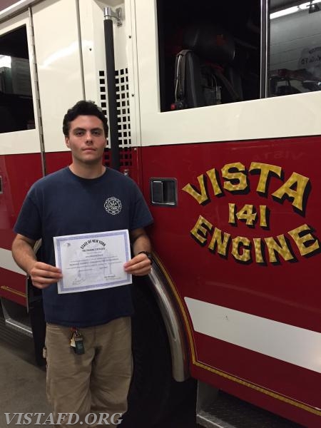 Foreman Jake Melcher completes EVOC class - Vista Fire Department